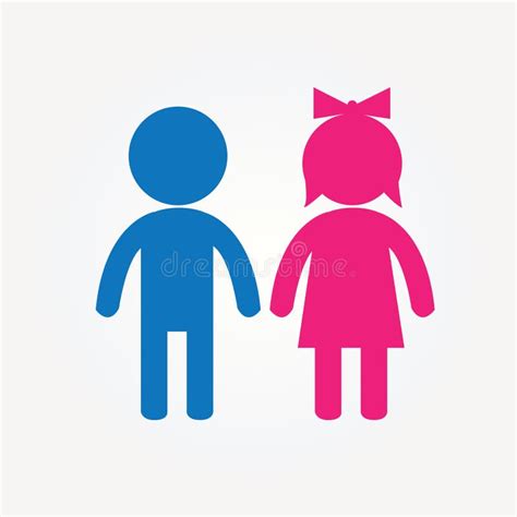 Icône De Fille Et De Garçon Dans La Couleur Deux Illustration De