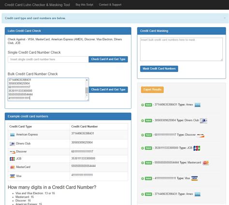 credit card luhn checker and masking script codester