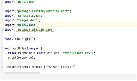 dart issue importing dio library in flutter project stack overflow