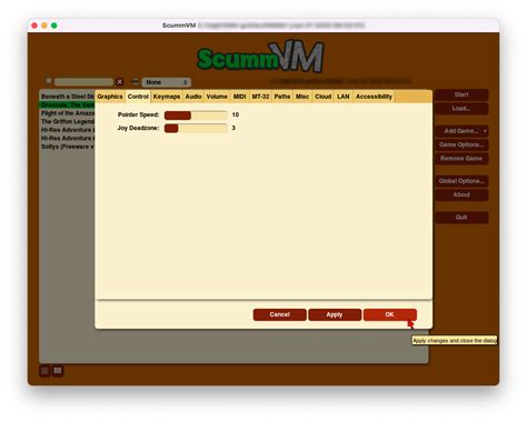 control — scummvm documentation documentation