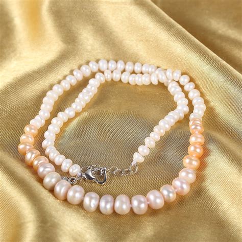 Freshwater Knotted Pearl Necklace With Pearls In Mixed Sizes And Color