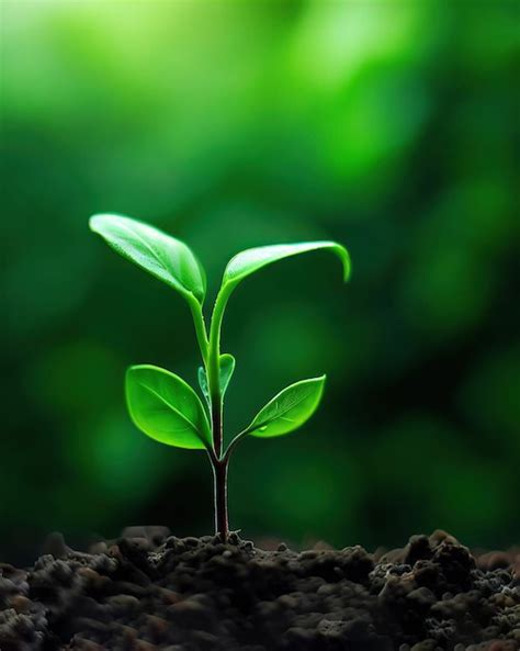 Árvore De Crescimento Planta Jovem Fundo Verde Natural Foto Premium