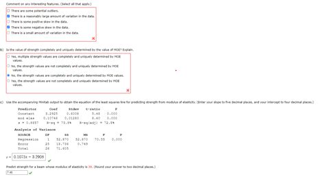 Solved Values Of Modulus Of Elasticity Moe The Ratio Of