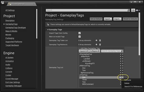 gameplay tags unreal engine documentation