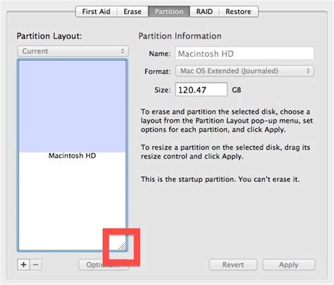 resize partitions in mac os x with disk utility
