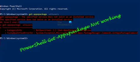 powershell get appxpackage not working or access denied