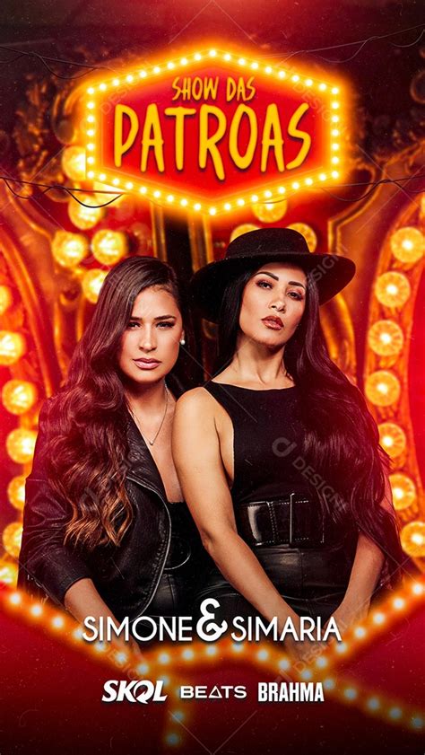 Flyer Show Das Patroas Simone E Simaria Story Social Media Psd Editável