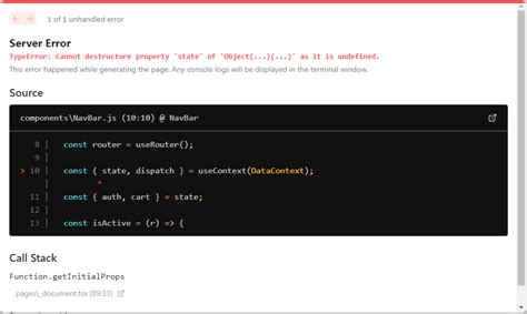 typeerror cannot destructure property state of object as