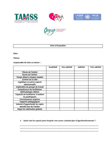 Annexe 7 Fiche Dévaluation De Formation