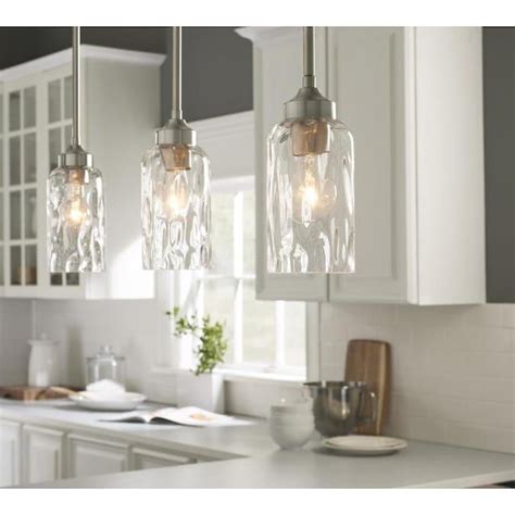 Allen Roth Latchbury Brushed Nickel Transitional Textured Glass
