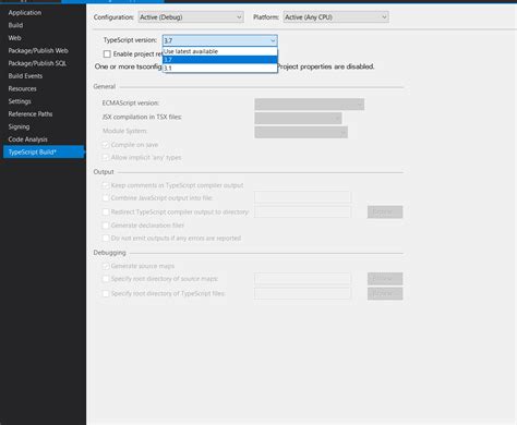 c project specifies typescript version 2 8 but a