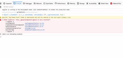 javascript angular error when trying to render custom ag grid