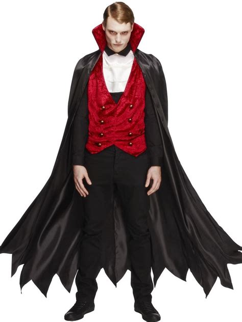 Mens Fever Range Vampire Costume Halloween Vamp Fancy Dress Fancy