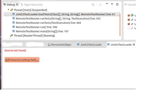 java remote test runner debug source not found