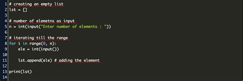 accept list elements in python from user and print them