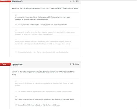 solved following statements constructors true select appl