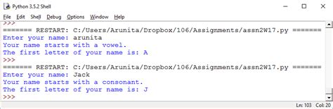 python how do i go about printing only the first letter of name in