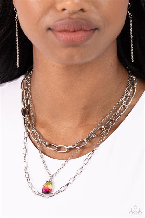 Teardrop Tiers Multi Necklace Paparazzi Accessories Bedazzle Me