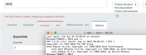 i can t create a new product the csrf token is invalid