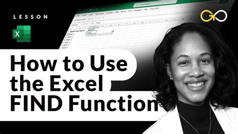 how to use the excel find function youtube