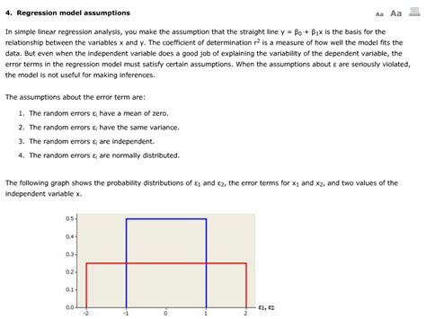 solved aa aa e 4 regression model assumptions in simple