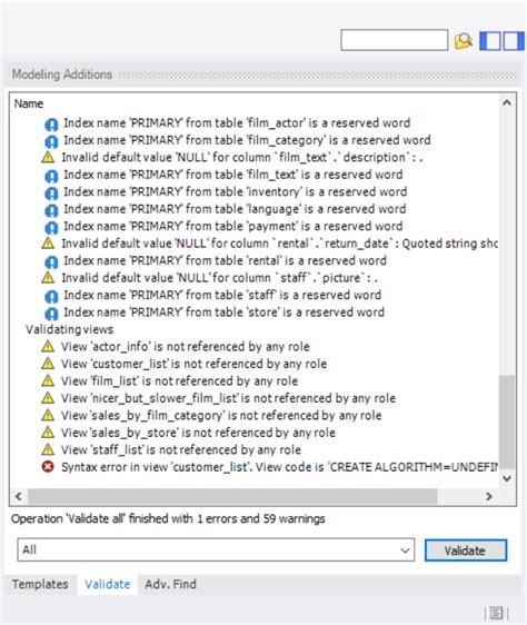 Mysql Mysql Workbench Manual 9 2 3 Schema Validation Plugins