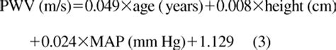 reference values of pulse wave velocity in healthy