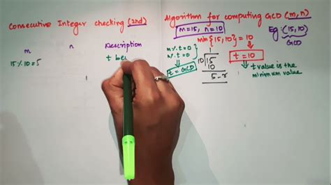 consecutive integer checking algorithm for computing gcd youtube