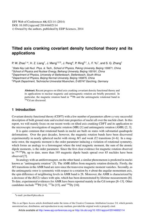 Pdf Tilted Axis Cranking Covariant Density Functional Theory And Its