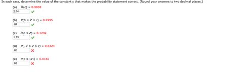 Solved In Each Case Determine The Value Of The Constant C