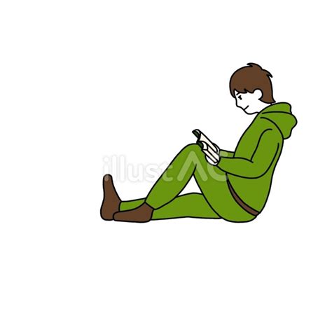 本を読む男性イラスト No 23391891／無料イラスト フリー素材なら「イラストac」