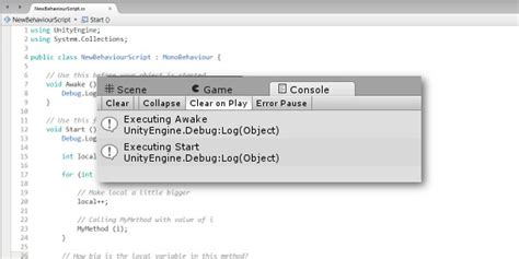 unity in game console vache au comptoir