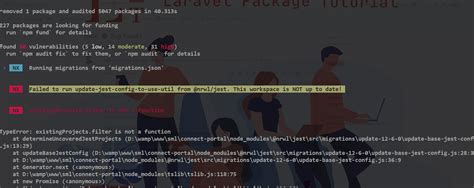 failed to run update jest config to use util from nrwl jest this
