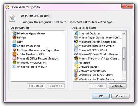the open with editor