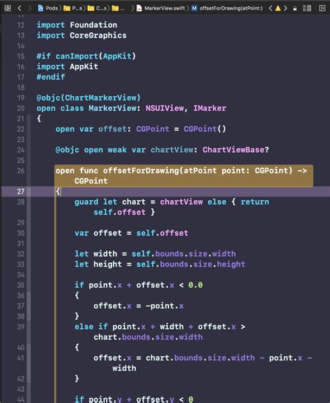 objective c ios charts subclass markerview use swift always build
