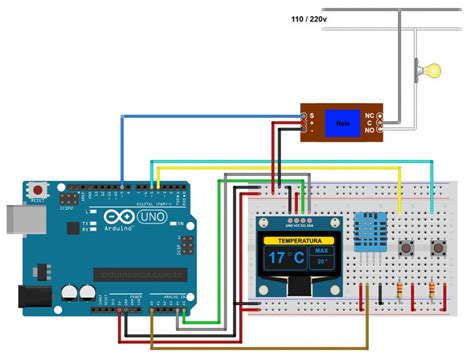 arduino e dht11 controle de relé por temperatura arduino e cia