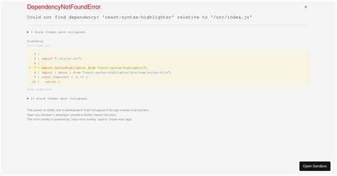react syntax highlighter forked codesandbox