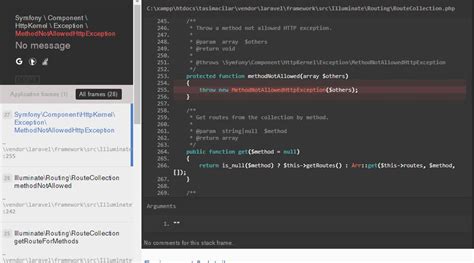post laravel methodnotallowedexception no message stack overflow