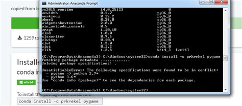 python installation of pygame in windows 7 64bit with