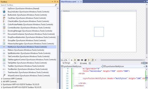 getting started with wpf notify icon control syncfusion