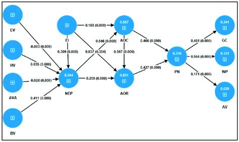 Structural Model General β Coefficient P Value R 2 Value