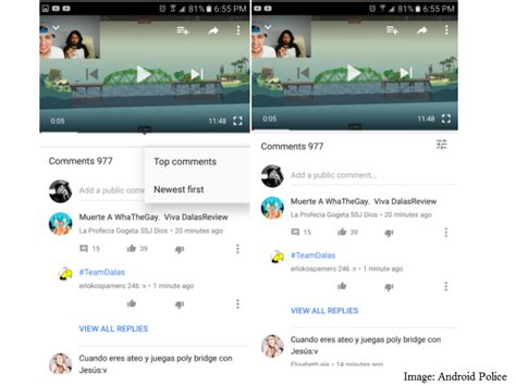 youtube for android testing new comment ui with likes dislikes and