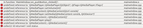 c qmediaplayer undefined reference linker errors itecnote