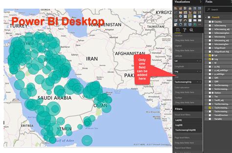 how to plot two bubbles in the same power bi map a