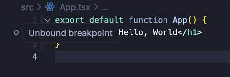 unbound breakpoints while debugging react ts swc inside vscode