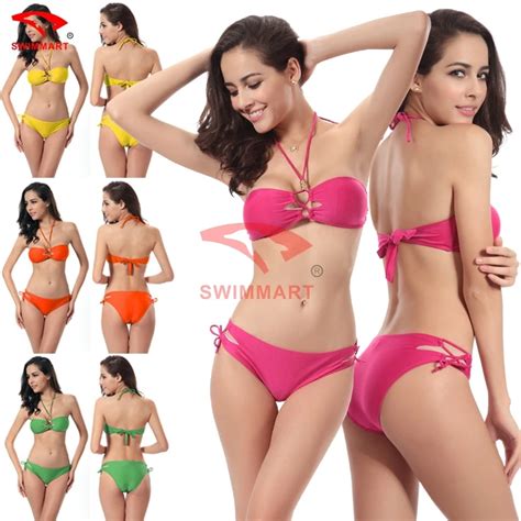 4 Bright Colors Vintage Hot Wholesale 2015 Sex Ladies Bikini Photo Girl