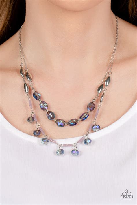 Sheen Season Blue Necklace Paparazzi Accessories Bedazzle Me