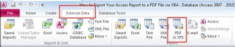 how to export your access report to a pdf file via vba