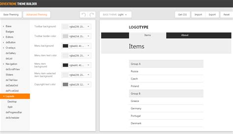 built in layouts devextreme javascript ui components for angular
