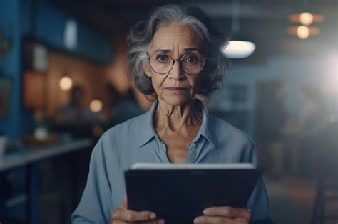 Premium Ai Image An Experienced Old Latin American Woman Journalist
